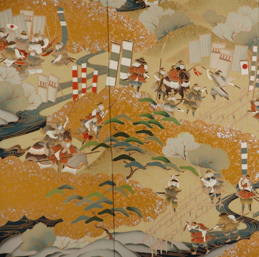 Japanese Gold Painting folding Screen / byobu shop Mikoshiba