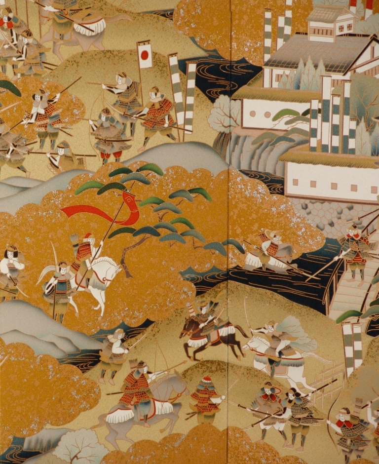 Japanese Gold Painting folding Screen / byobu shop Mikoshiba